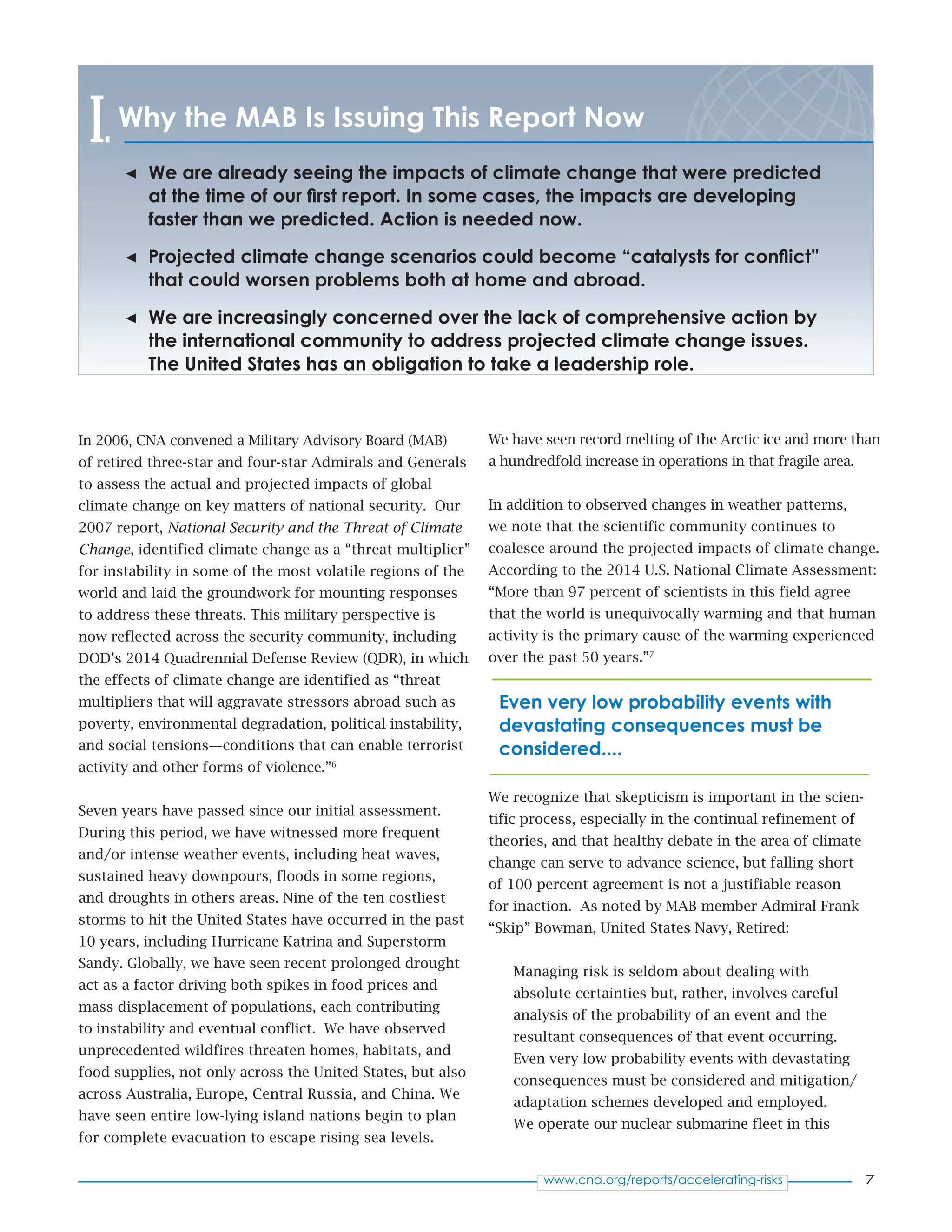 National security&accelerating risks of climate change may 2014 | PDF