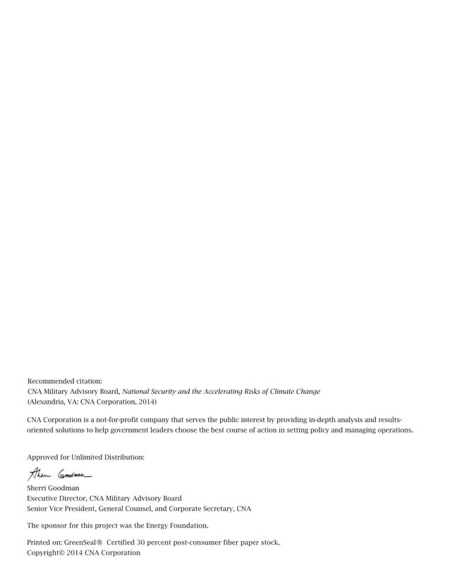 National security&accelerating risks of climate change may 2014 | PDF