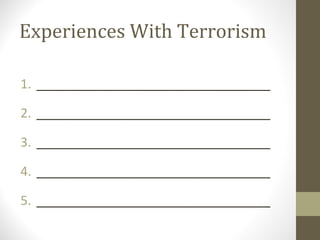 National security & terrorism overview (sample) | PPT