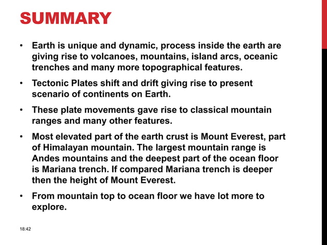 Exploring the Dynamic Earth- Mountain top to ocean trench | PPTX ...