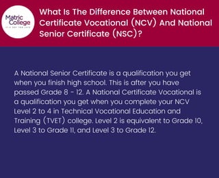 National Senior Certificate | PDF