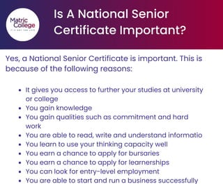 National Senior Certificate | PDF