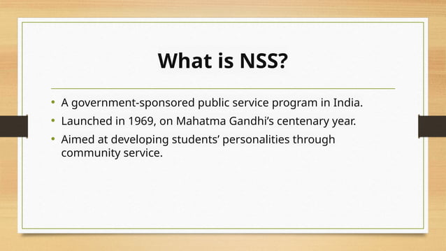 National Service Schemes 2024 (NSS).pptx | Education