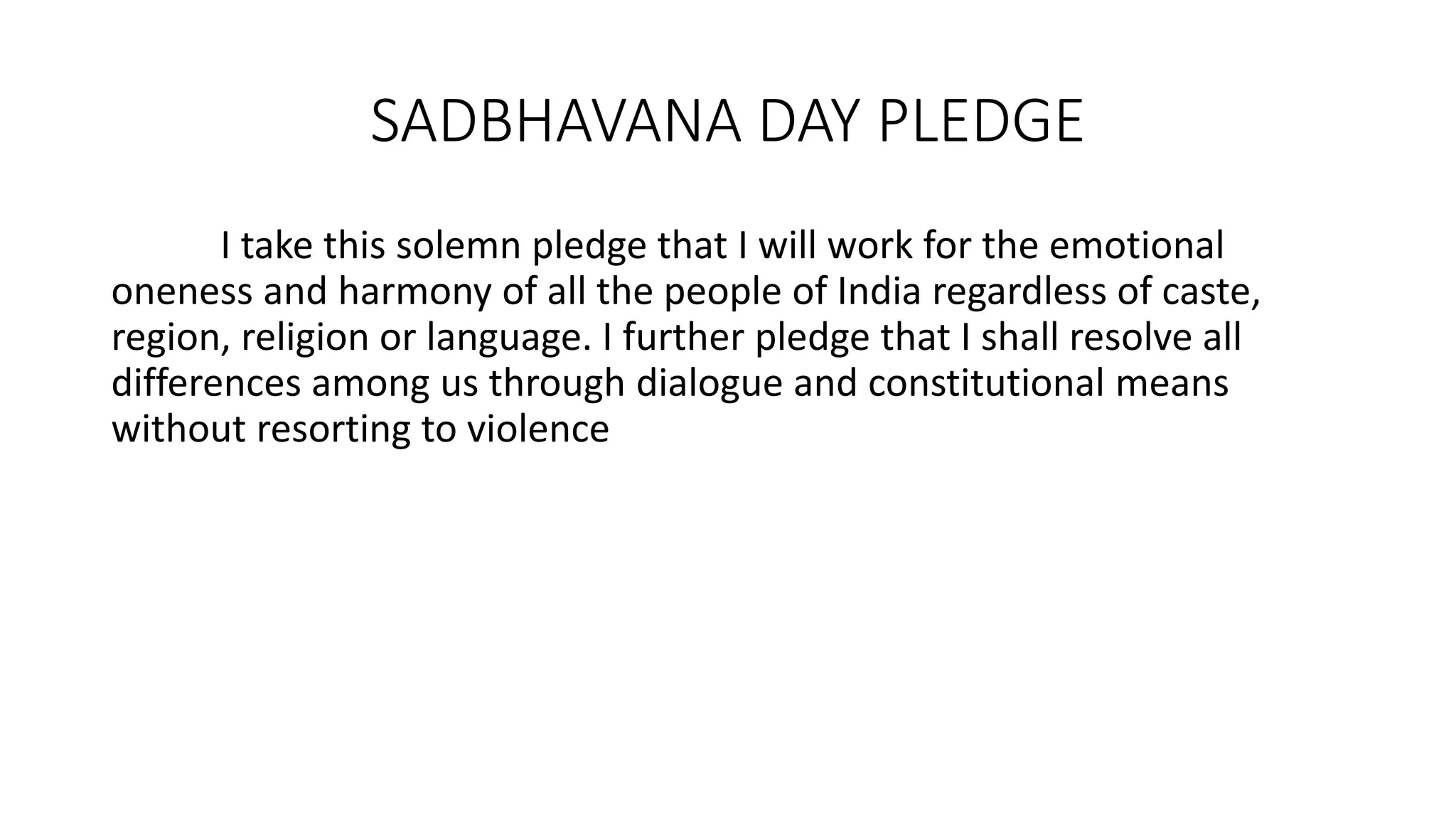 NATIONAL SERVICE SCHEME SADBHAVANA PLEDGE.pptx