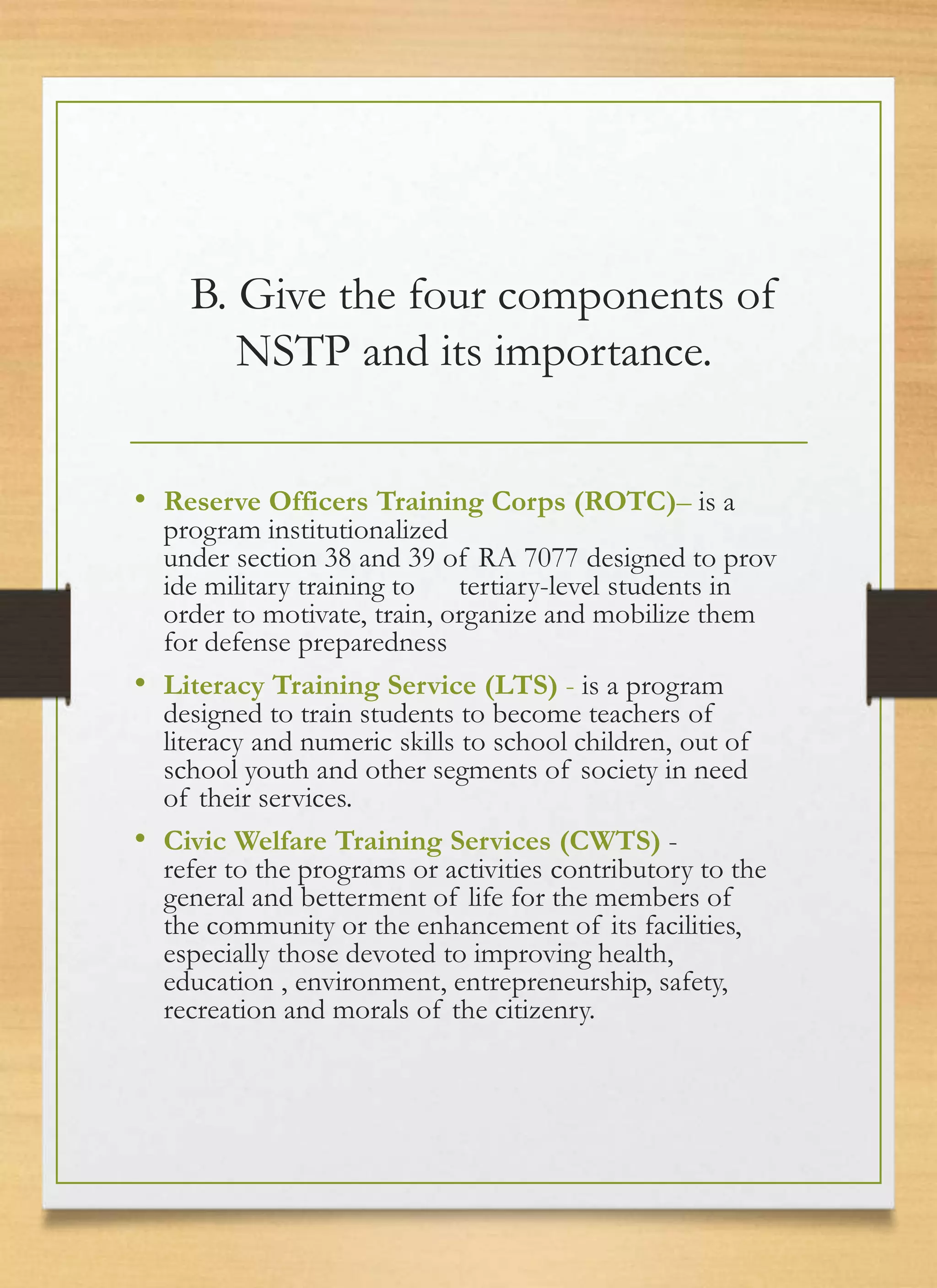 National service training program | PPTX