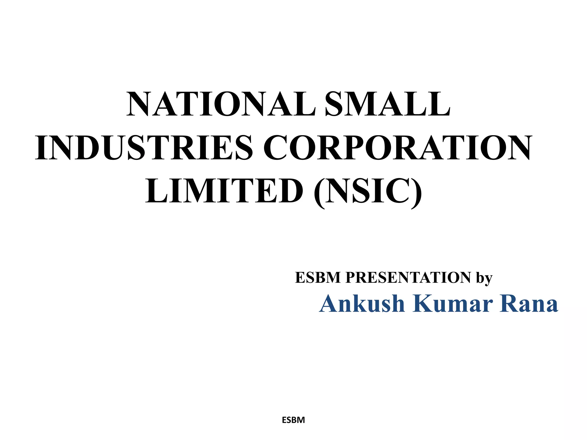 National small industries corporation ltd. (nsic) | PPTX