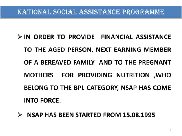 National social assistance program (nsap) – in west Bengal | PPTX ...