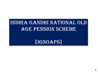 National social assistance program (nsap) – in west Bengal | PPTX