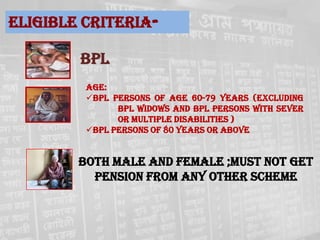 National social assistance program (nsap) – in west Bengal | PPTX