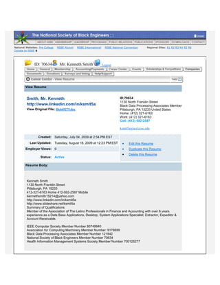 National Society Of Black Engineers Carnegie Mellon University Chapter Resume | DOCX