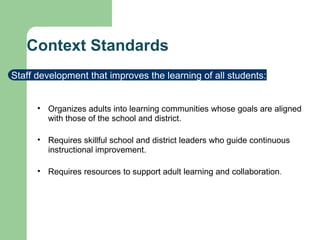National Staff Development Council Standards | PPT