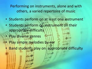 National Standards For Music Education | PPT | Musicals | Genres