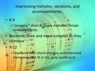 National Standards For Music Education | PPT | Musicals | Genres
