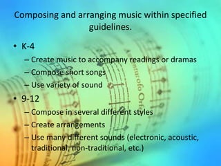 National Standards For Music Education | PPT | Musicals | Genres