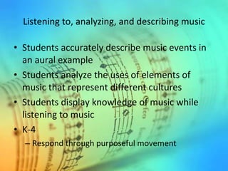National Standards For Music Education | PPT | Musicals | Genres