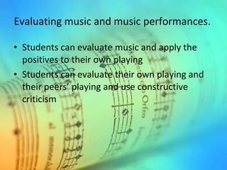 National Standards For Music Education | PPT | Musicals | Genres