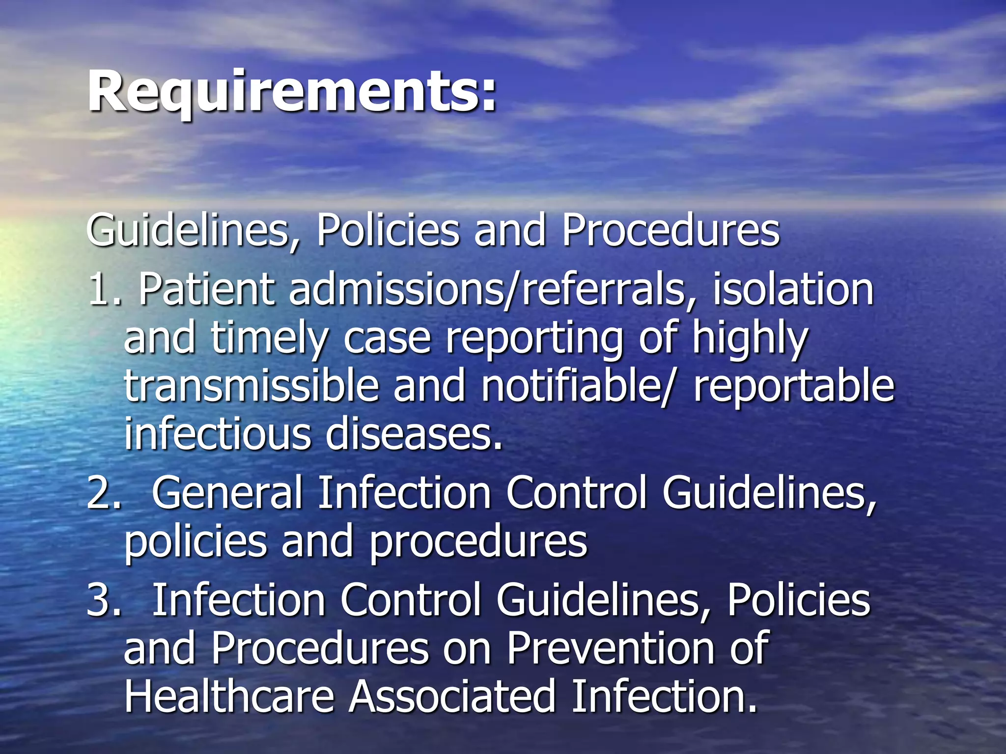 National Standards in Infection Control for Healthcare Facilities | PDF