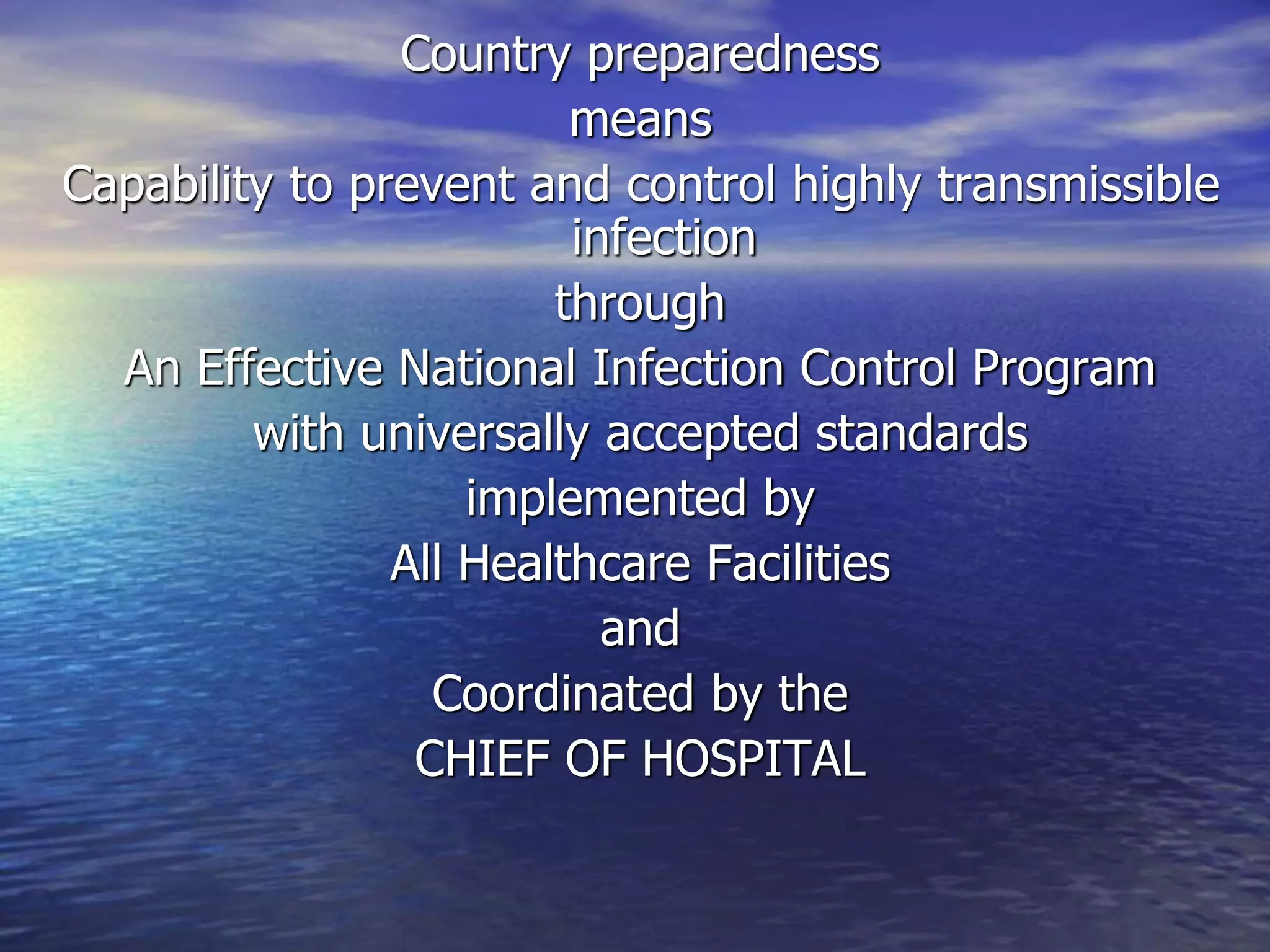 National Standards in Infection Control for Healthcare Facilities | PDF