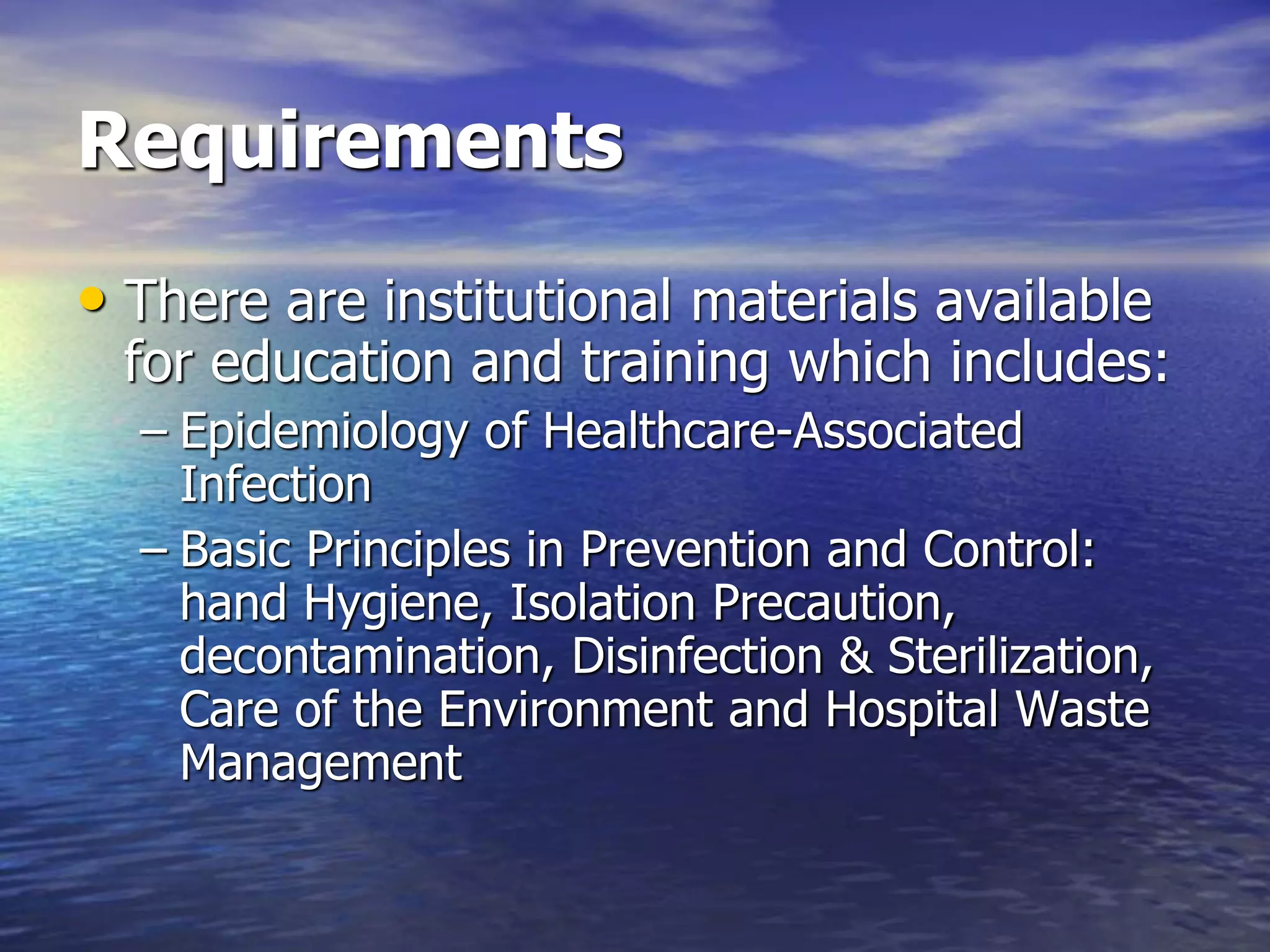 National Standards in Infection Control for Healthcare Facilities | PDF