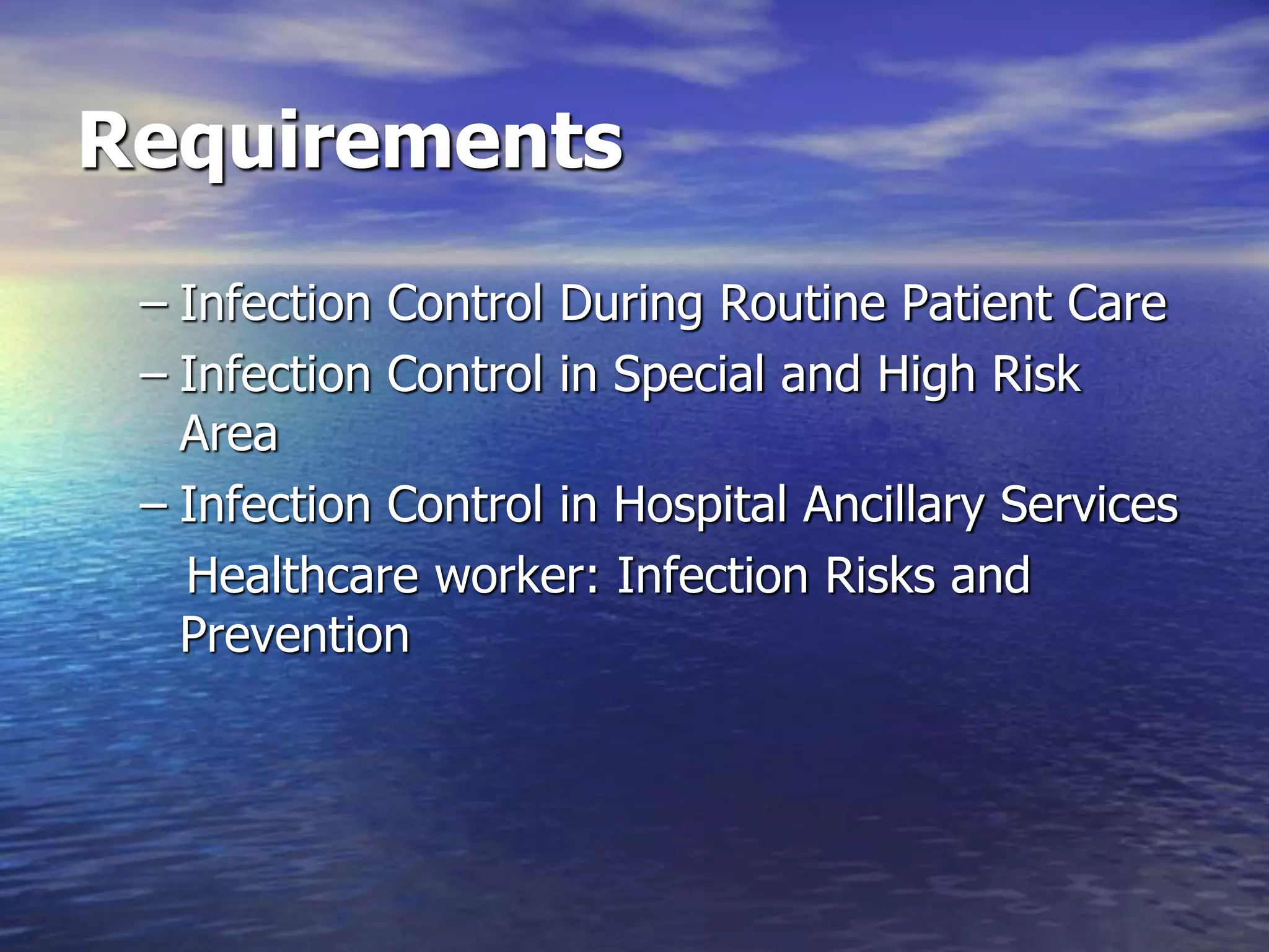 National Standards in Infection Control for Healthcare Facilities | PDF