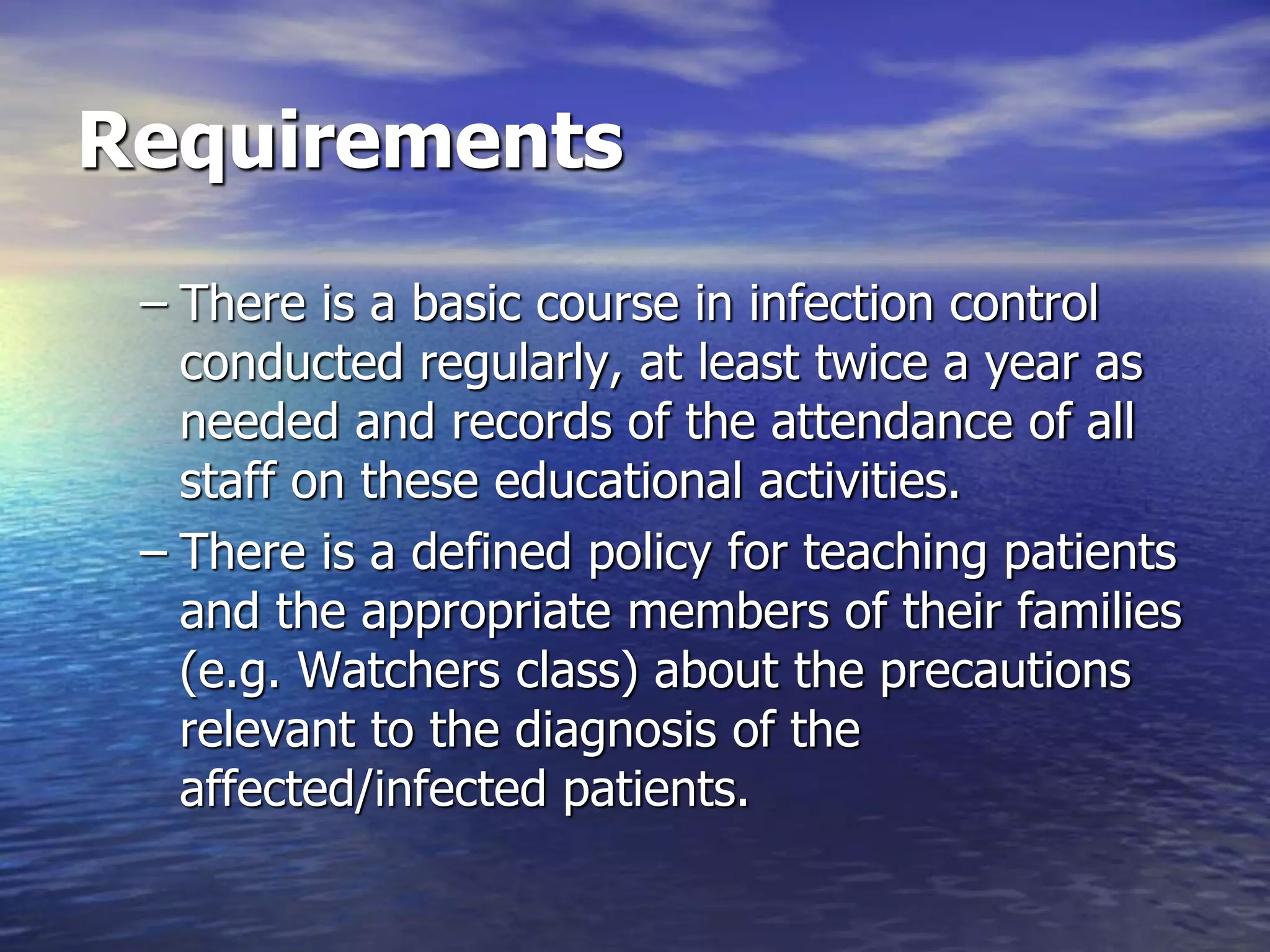 National Standards in Infection Control for Healthcare Facilities | PDF