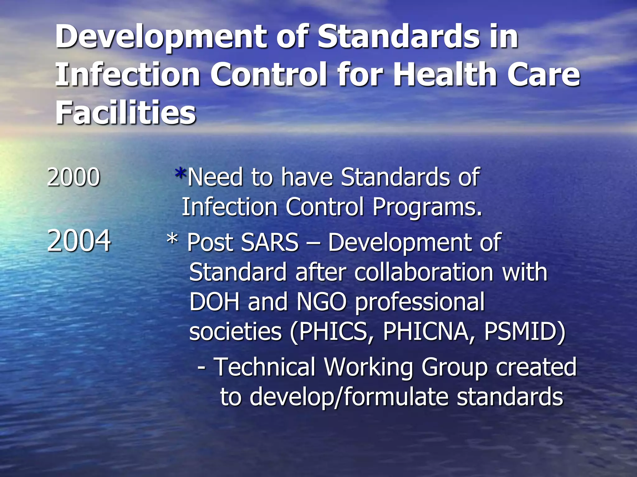 National Standards in Infection Control for Healthcare Facilities | PDF
