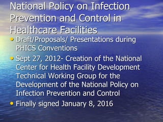 National Standards in Infection Control for Healthcare Facilities | PDF