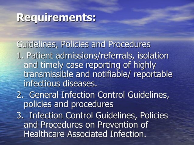 National Standards in Infection Control for Healthcare Facilities | PDF ...