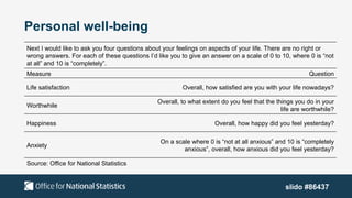 National Statistician Launch: Measures of National Well-being ...