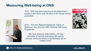 National Statistician Launch: Measures of National Well-being ...