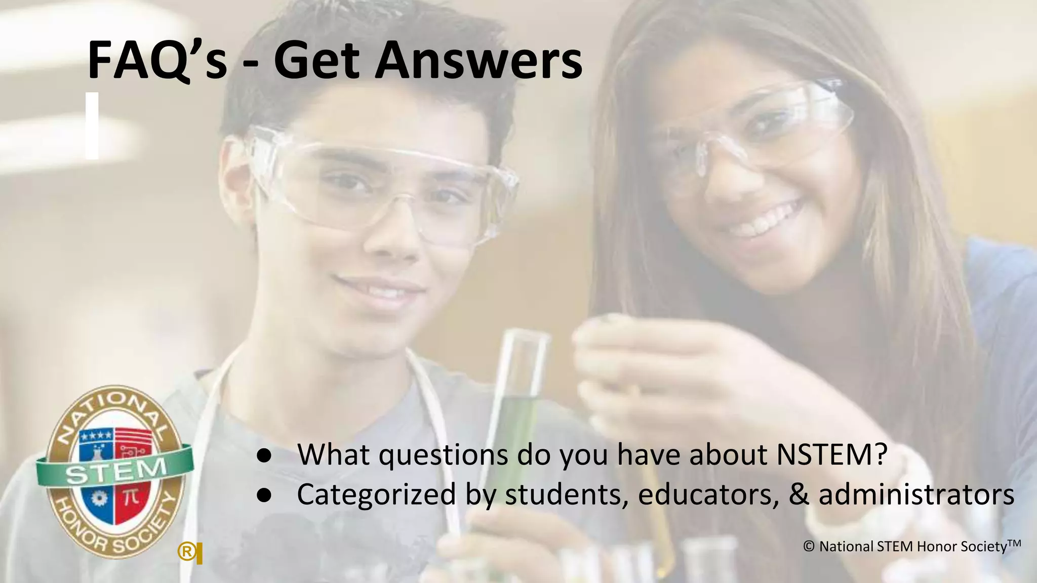 National STEM Honor Society Overview Presentation | PPTX | Secondary Education | Education