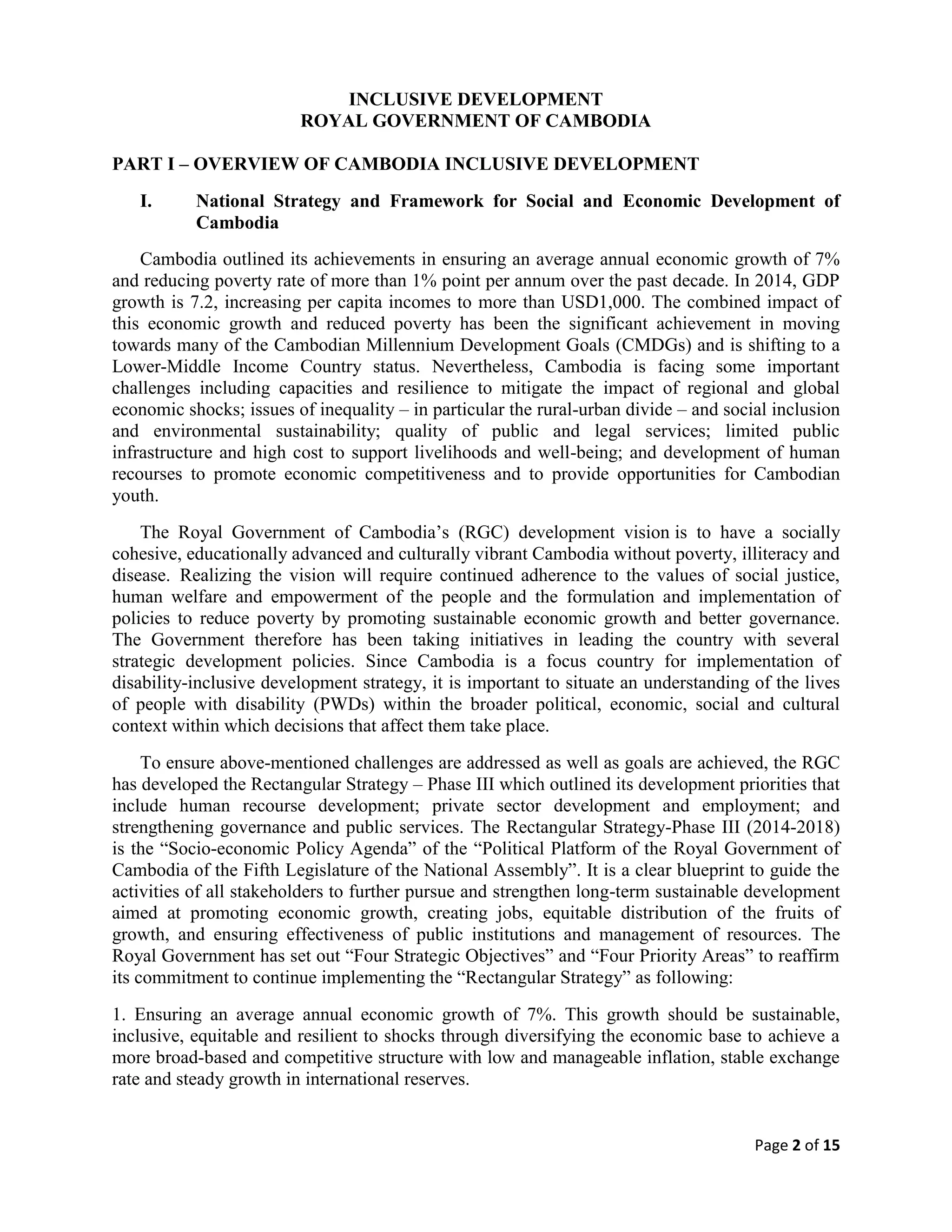 National strategy and framework for disability inclusive development in ...