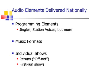 Network & syndicated radio | PPT