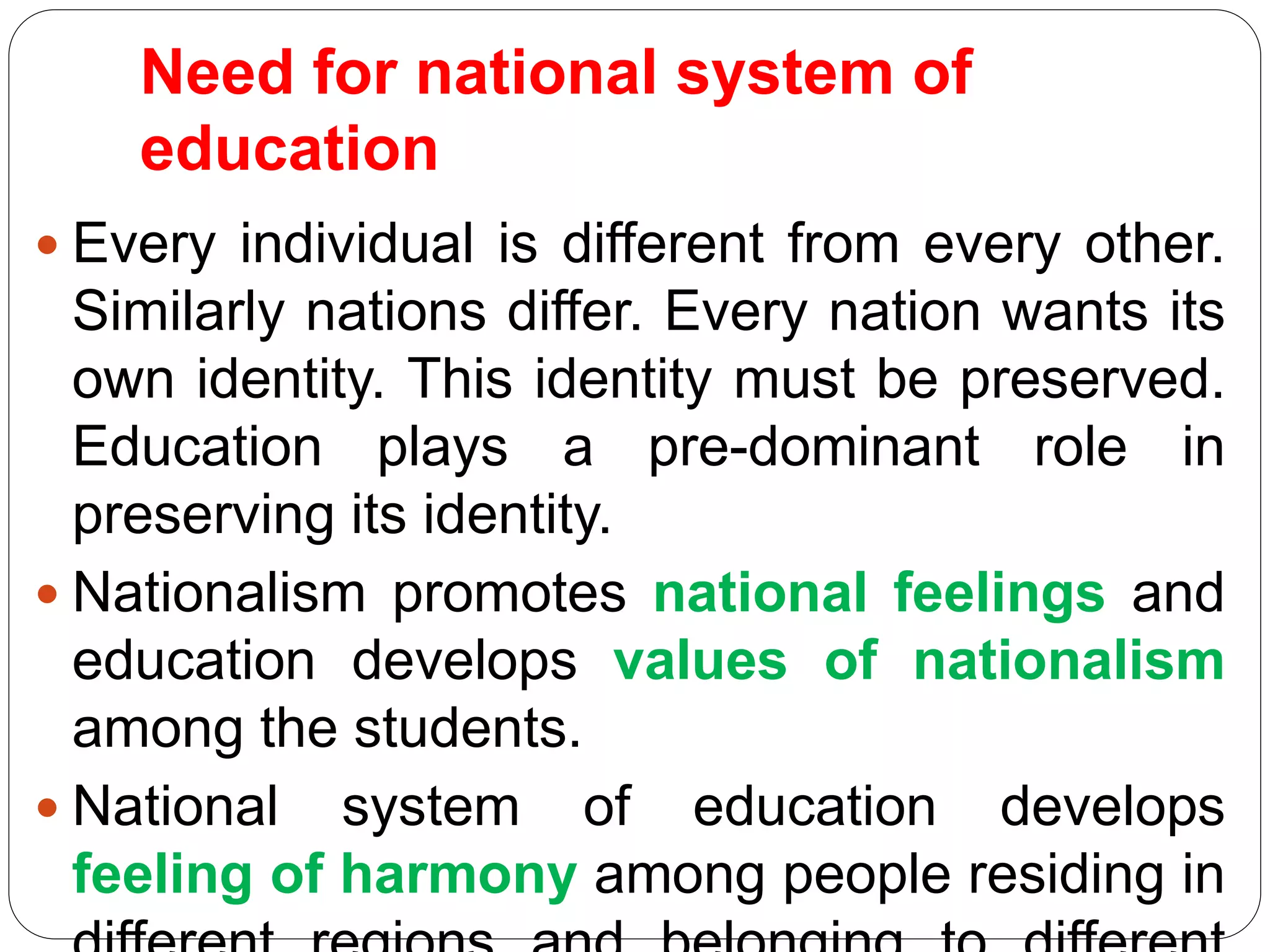 National system of education | PPTX