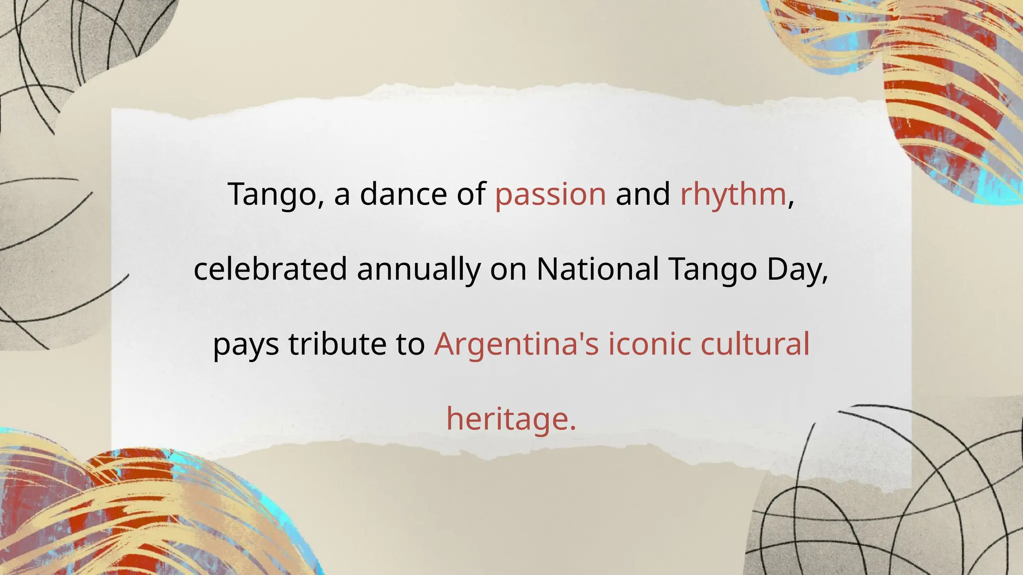 National Tango Day art of template PPT001 | PPT