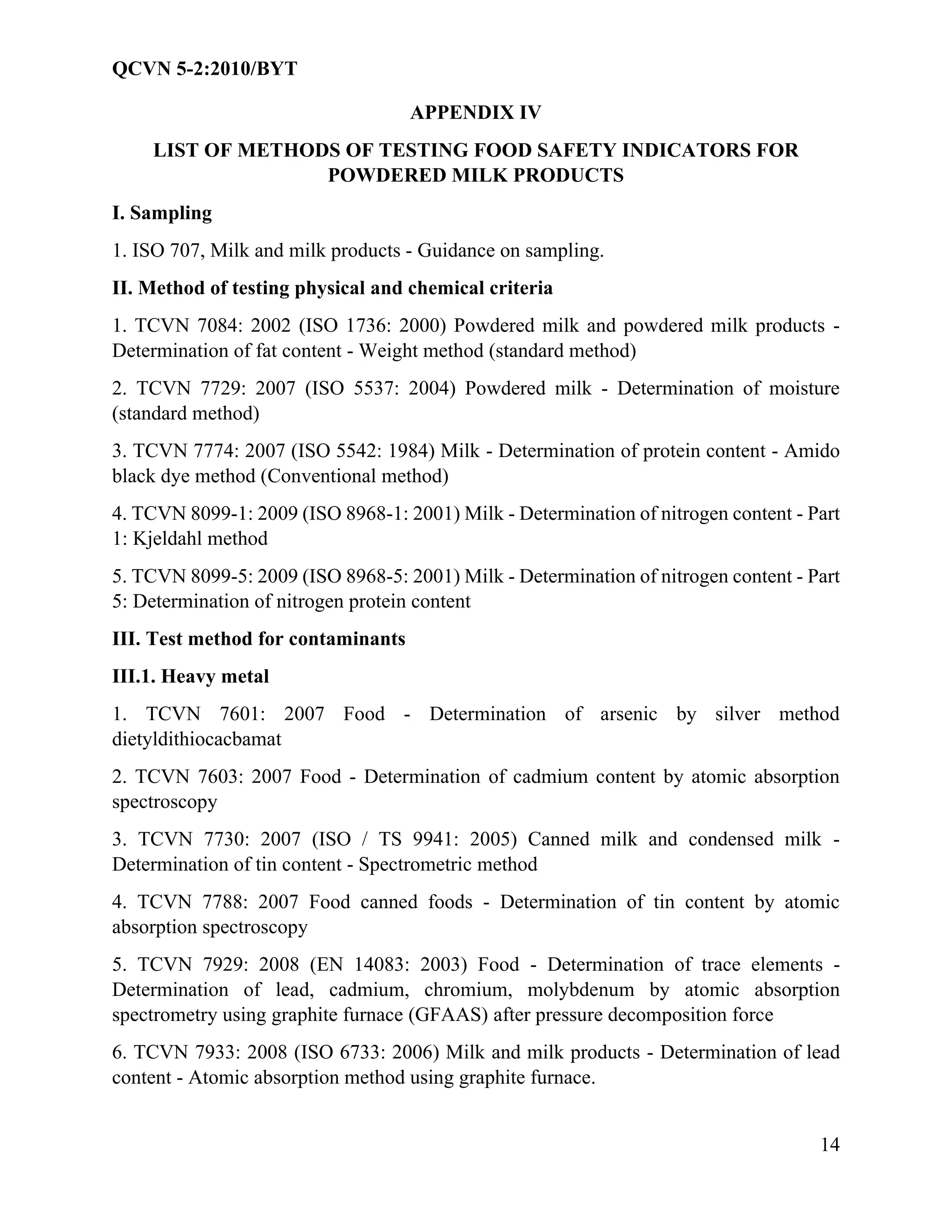 National technical regulation for powdered milk products translate by dp ventilation's khoa | PDF