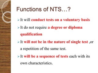 National Testing Service | PPT