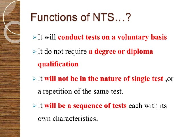 National Testing Service | PPT