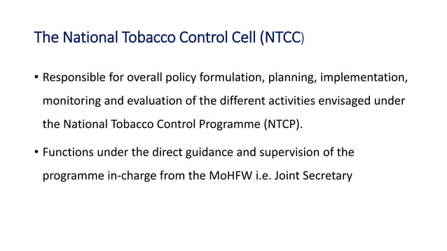 National Tobacco Control Programme.pptx | Illegal Drugs, Tobacco ...
