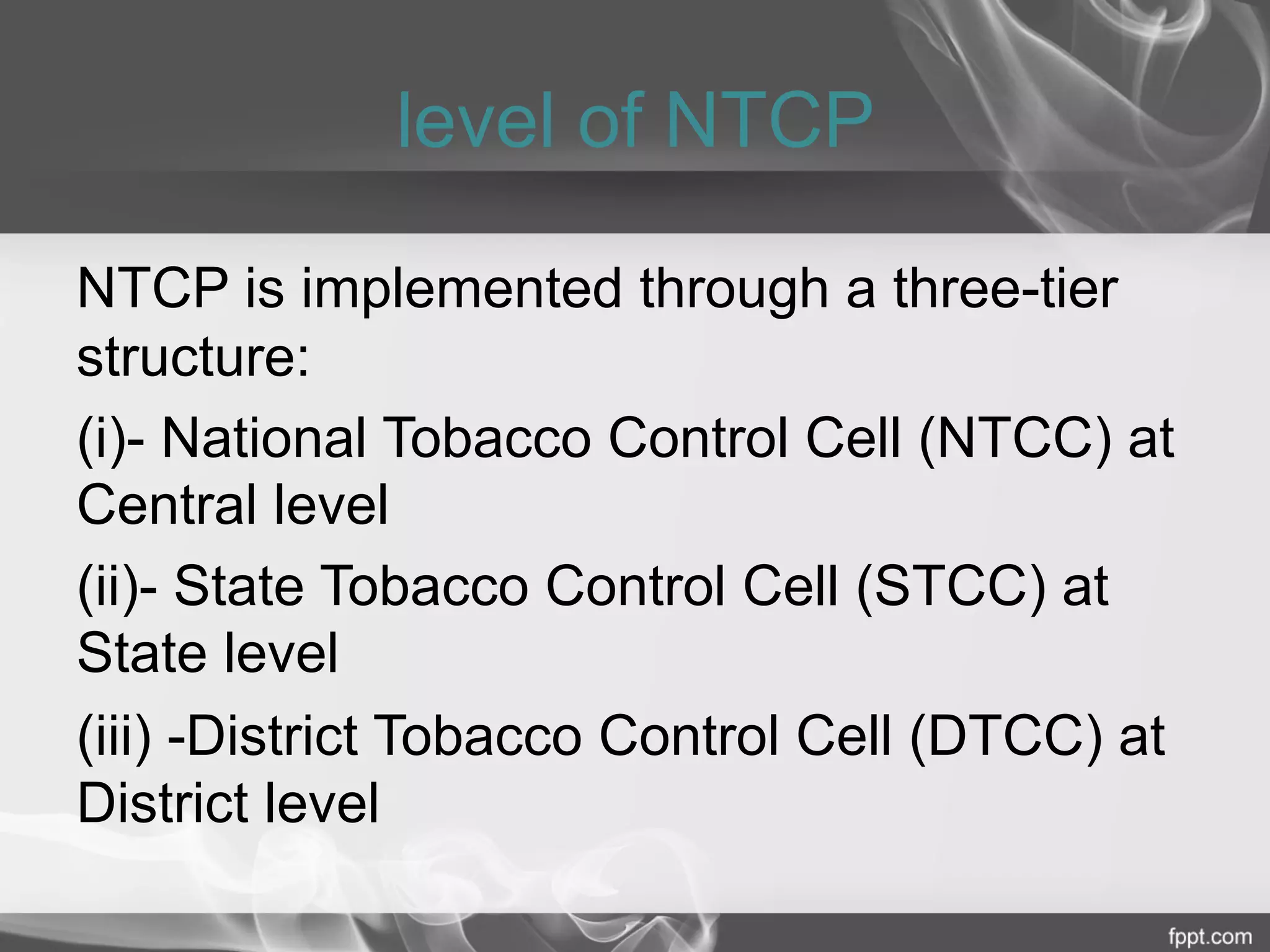 National tobacco control program (ntcp) in india | PDF