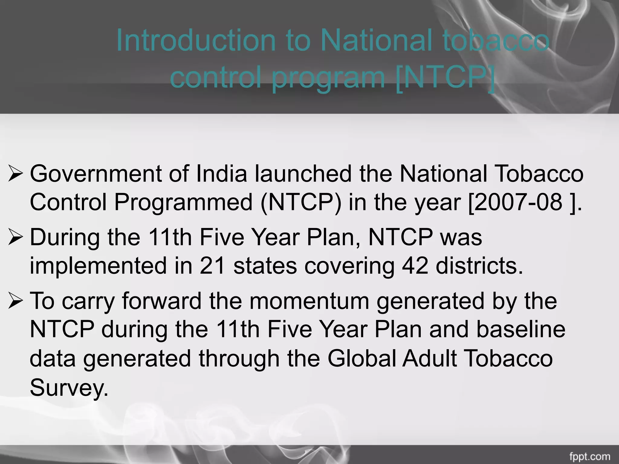 National tobacco control program (ntcp) in india | PDF