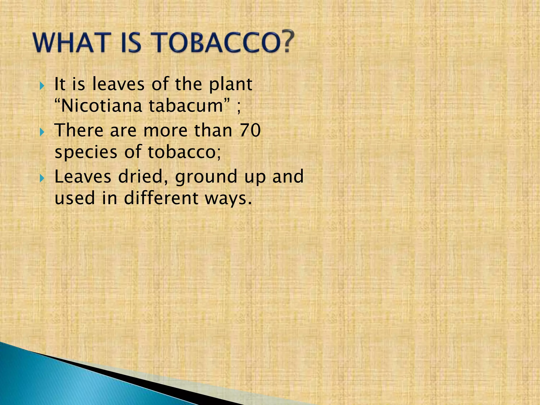 National tobbacco control programme | PPTX