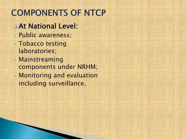 National tobbacco control programme | PPTX | Illegal Drugs, Tobacco ...