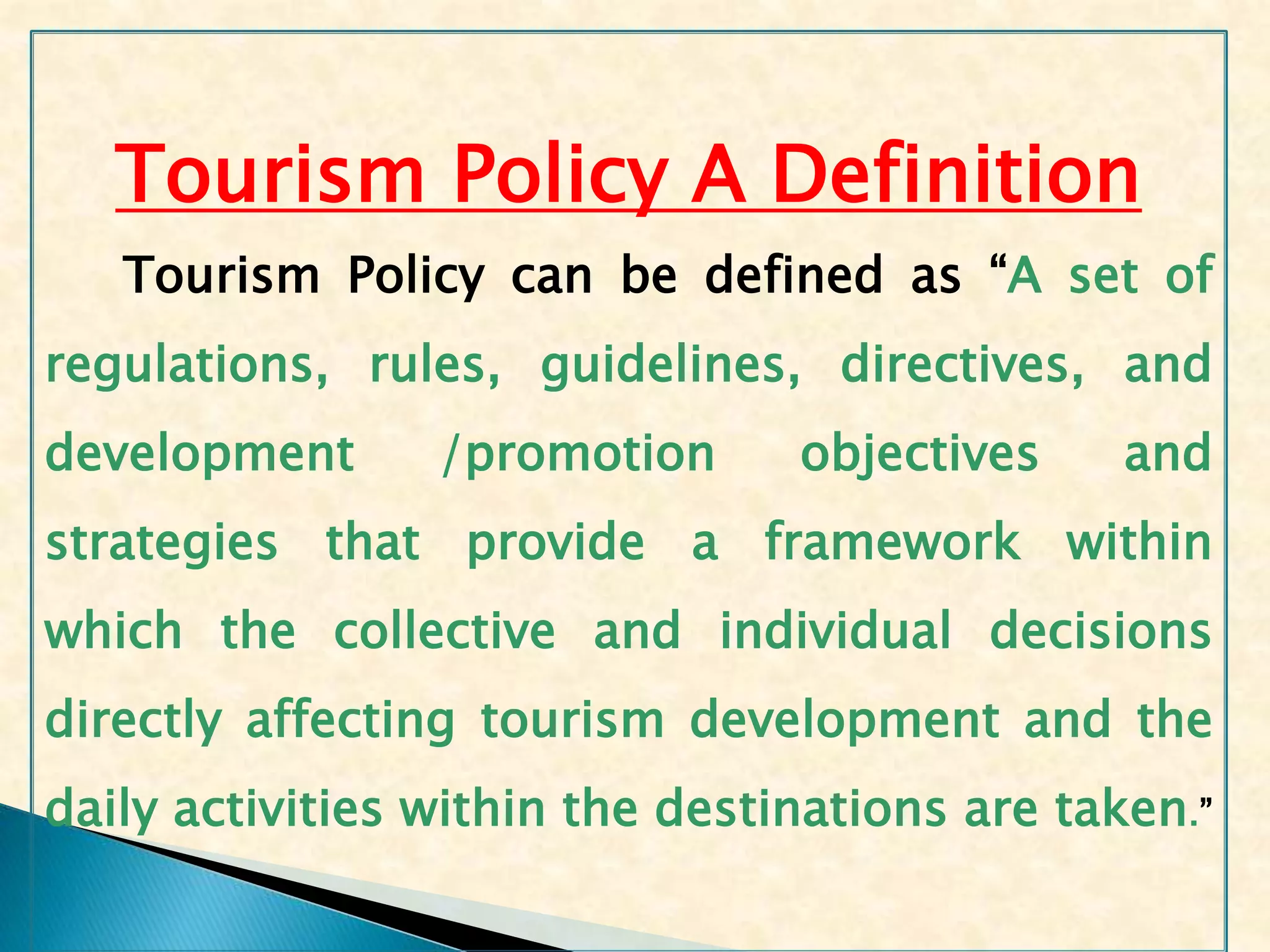 National tourism policy | PPTX