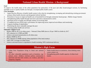 National urban health mission | PPTX