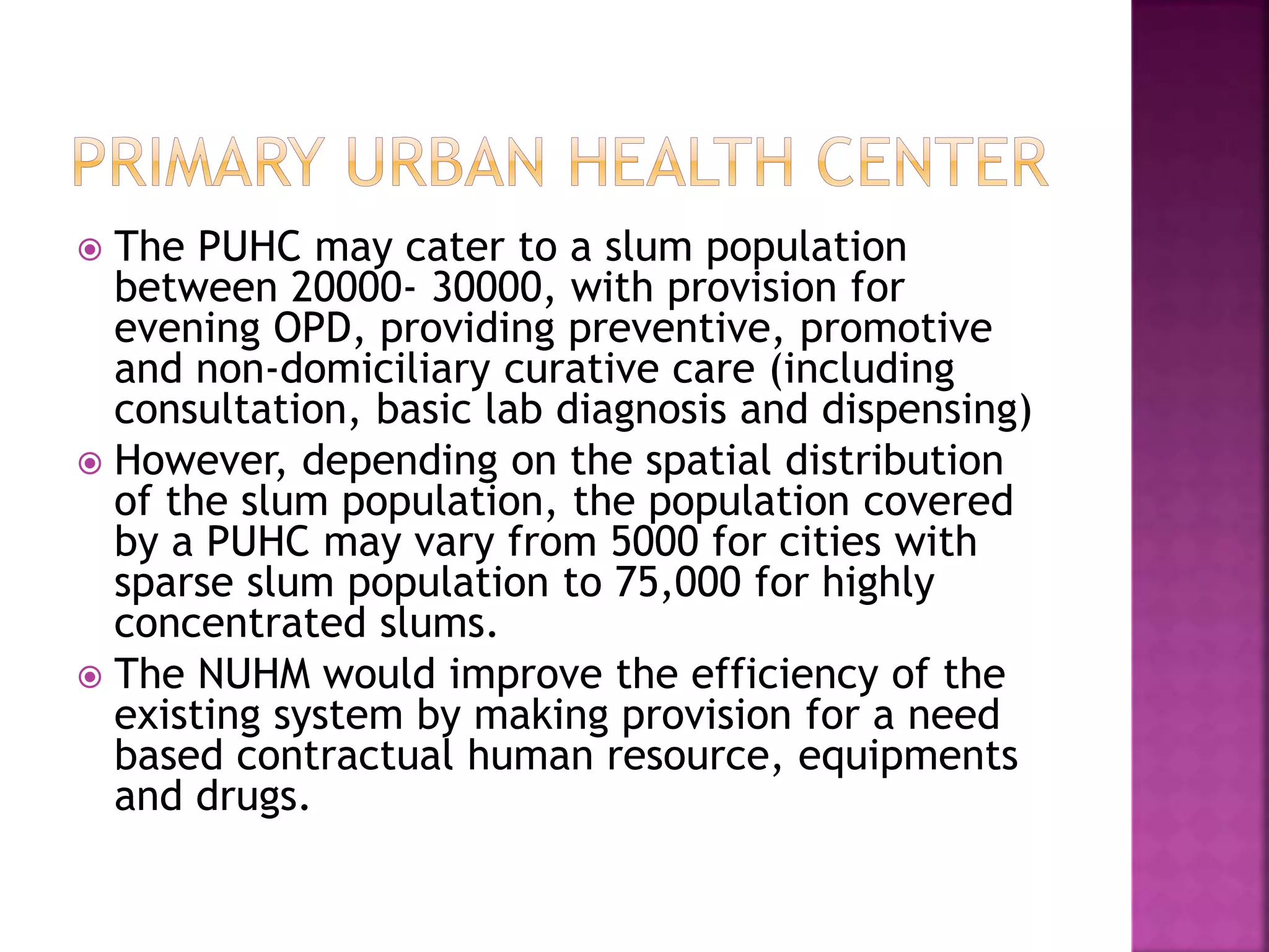 National urban health mission | PPTX