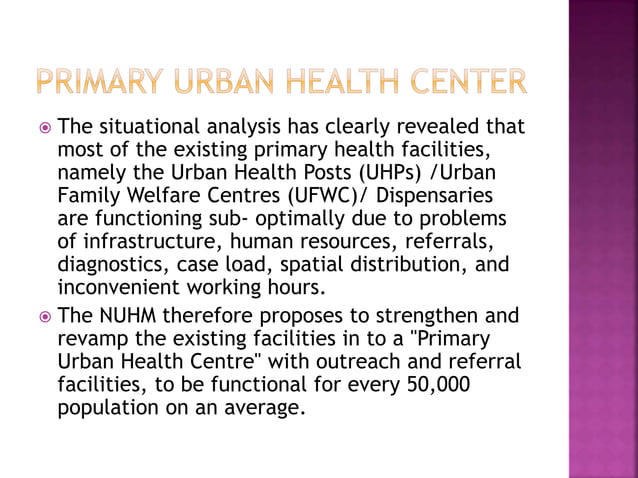 National urban health mission | PPTX