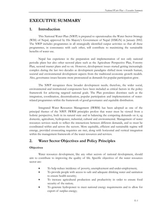 National Water Plan Nepal 2005 by WECS | PDF