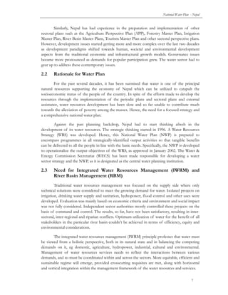 National Water Plan Nepal 2005 by WECS | PDF