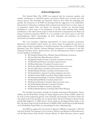 National Water Plan Nepal 2005 by WECS | PDF